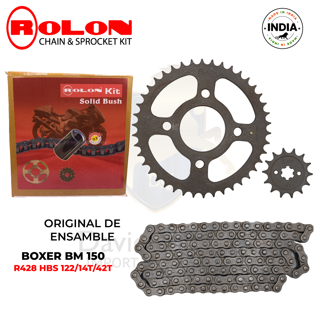 KIT ARRASTRE BOXER BM 150 14X42T ROLON - Dye Import David & Emily