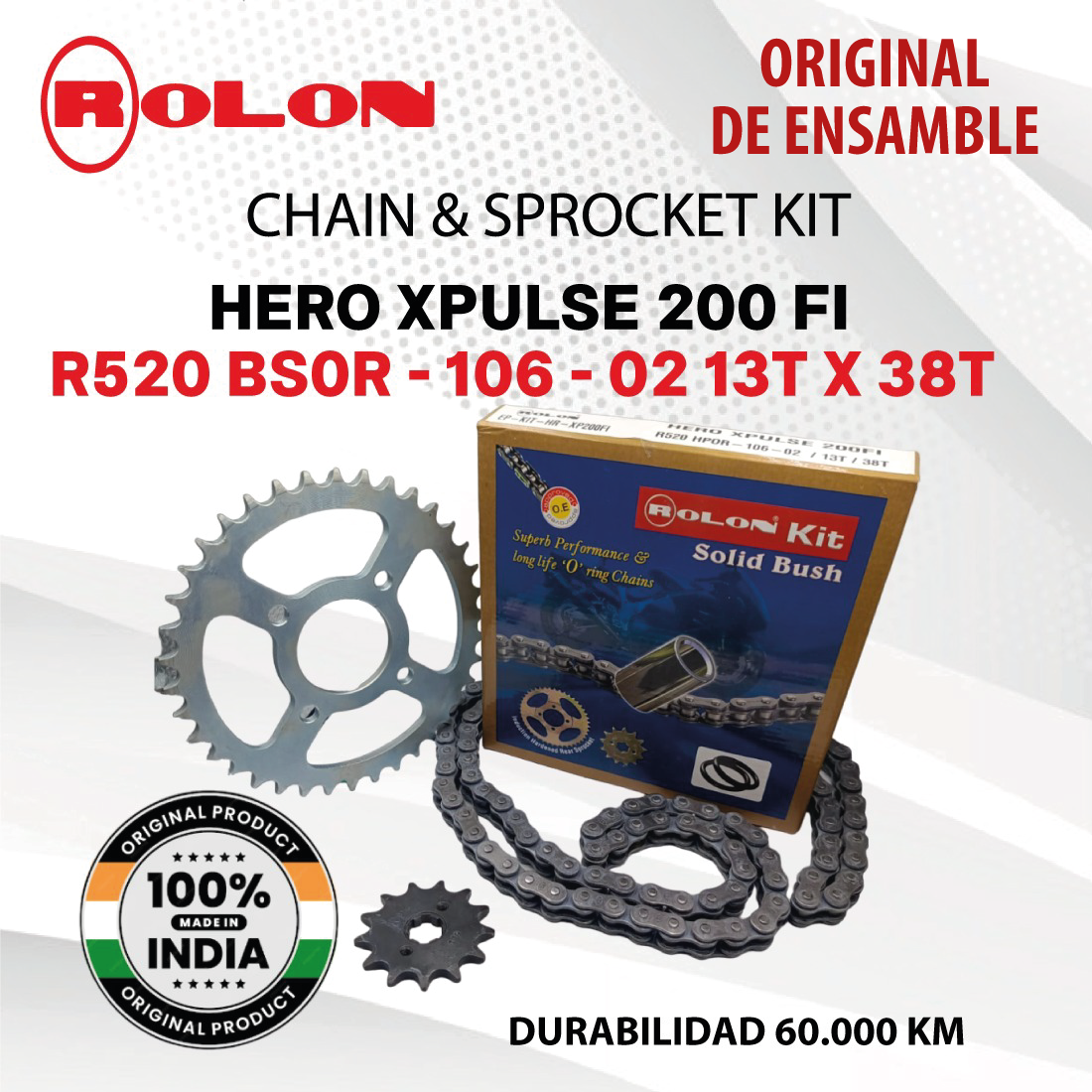 KIT ARRASTRE HERO XPULSE 200 FI ROLON - Dye Import David & Emily