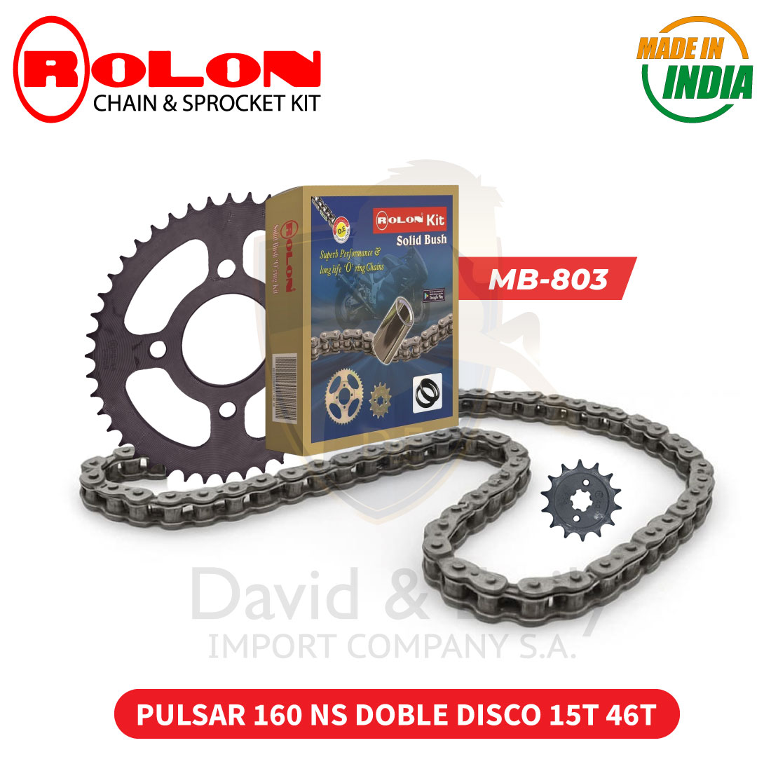 KIT ARRASTRE PULSAR 160 NS DOBLE DISCO 15T / 46T ROLON - Dye Import ...