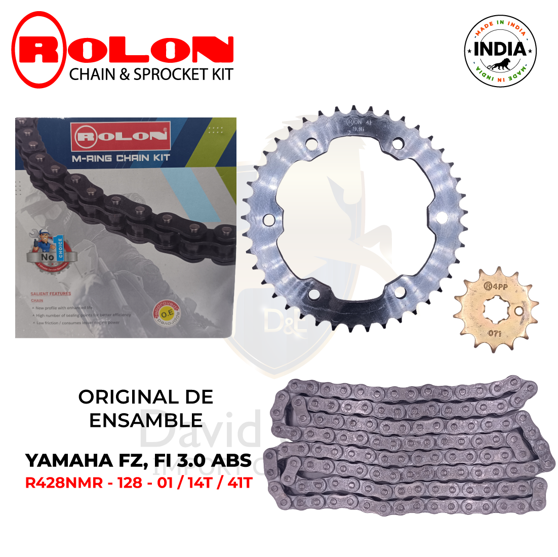 KIT ARRASTRE FZ-S, FI 3.0 ABS - Dye Import David & Emily